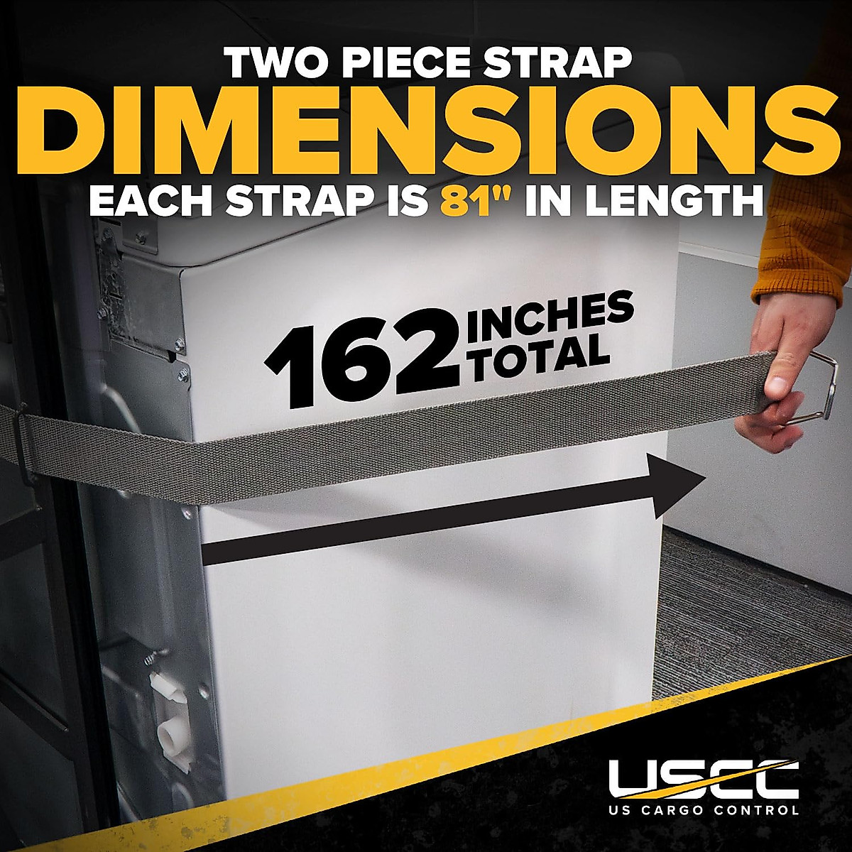 US Cargo Control Appliance Truck Replacement Strap - for Use with US Cargo Control Steel Appliance Track with Single or Double Auto Recoil