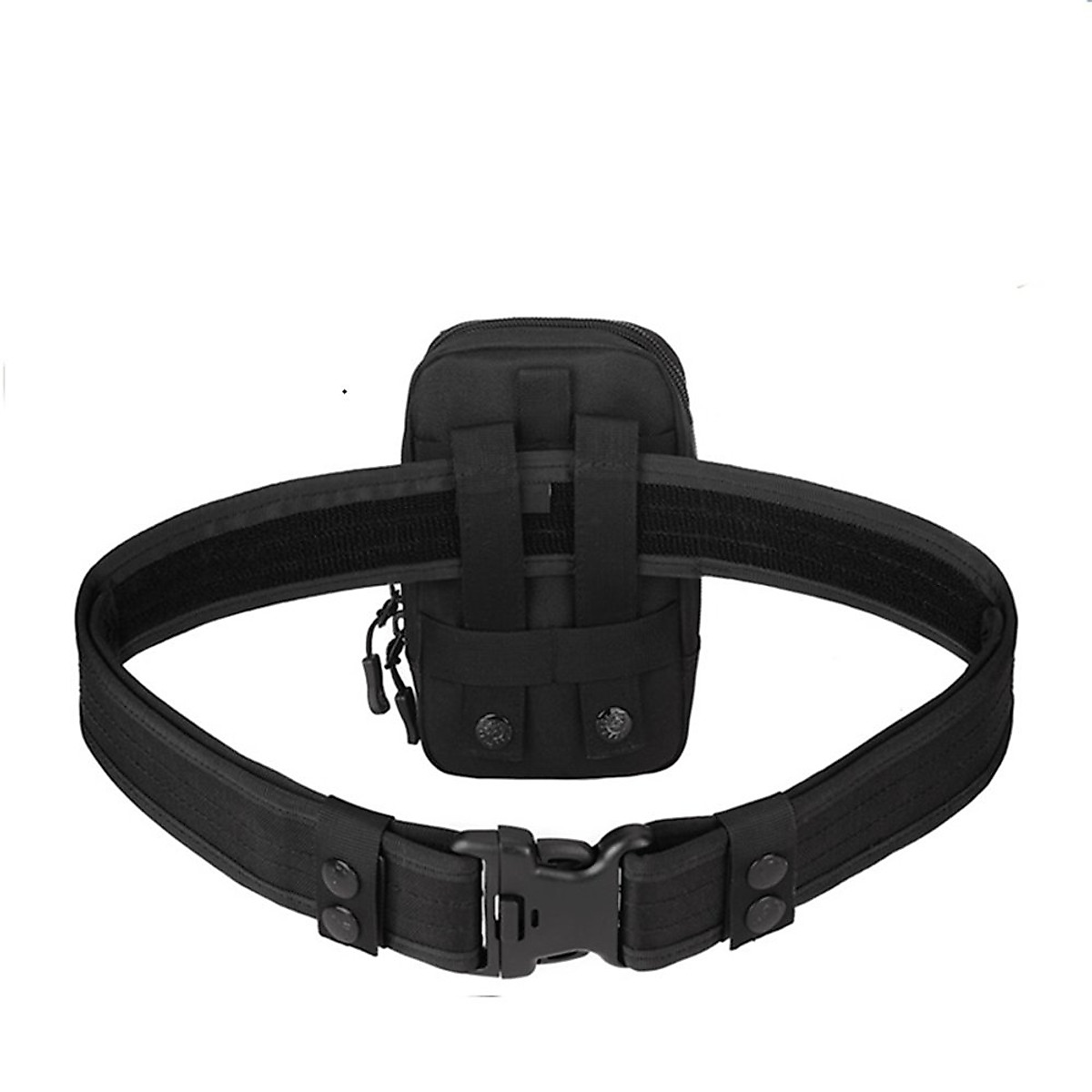 Tactical MOLLE Pouches Attached Utility Pouches Small Multipurpose Tactical Belt EDC Gadget Gear Belt - Black