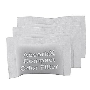 iTouchless 3-Pack AbsorbX Compact Odor Filters For Trash Cans and Compost Bins, Absorbs Garbage Smells, All Natural Activated Carbon