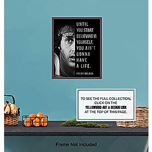 Rocky Poster -8x10 Motivational Wall Art - Inspirational Quotes Decor - Positive Uplifting Gift - Men, Teens, Boys, Sports, Boxing Fan, Entrepreneur - Dorm, Home Office, Bedroom, Living Room