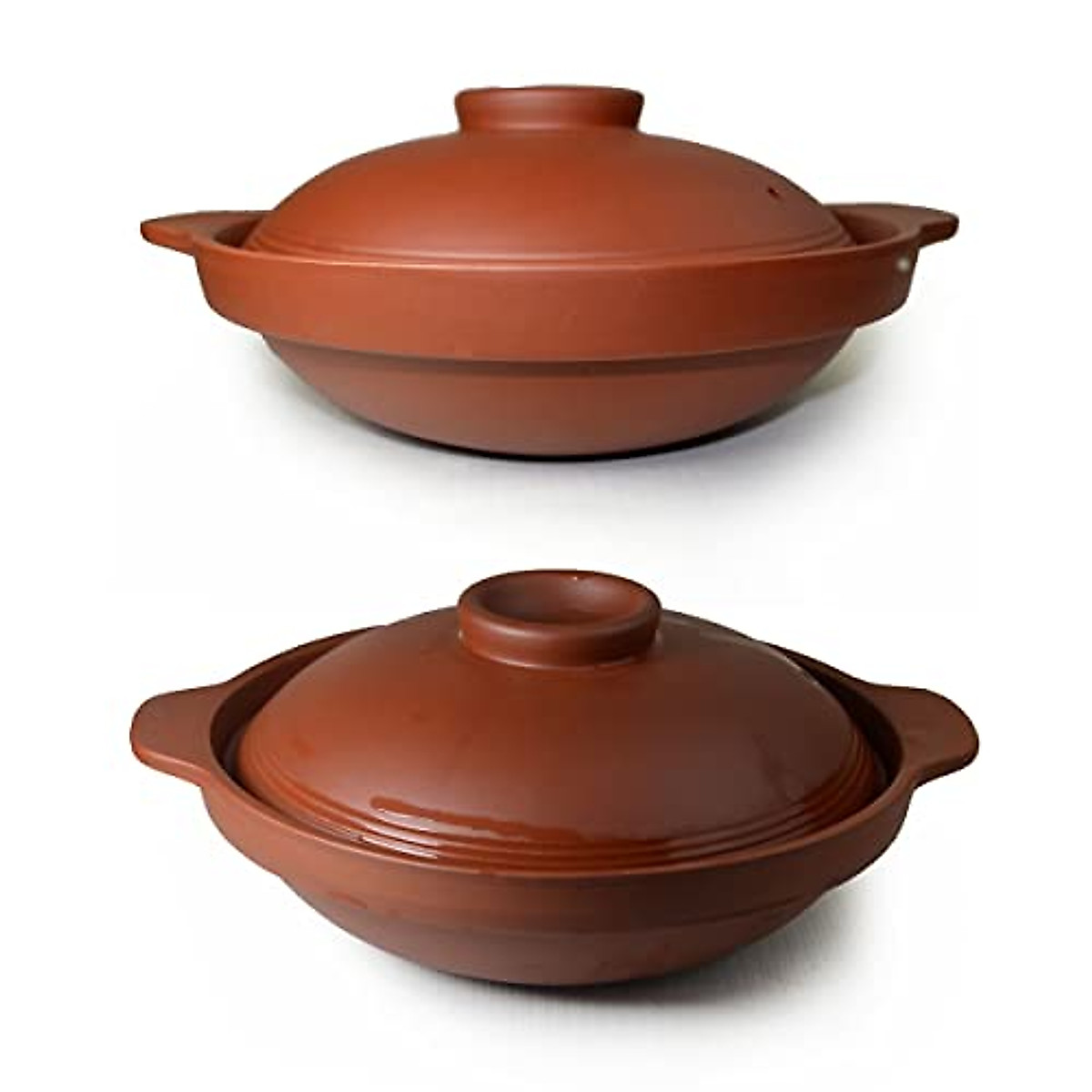 ZHCHSH Casserole Pot Clay Bowl 40oz Red Shallow Pan for Cooking Dolsot Bibimbap Soup Exclusive Japan Korea Style