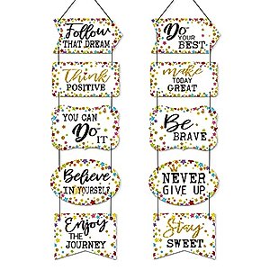 Hohomark Classroom Decoration Banner Motivation Confetti Positive Porch Sign Back to School Positive Sayings Accents for Student Teacher School Classroom Bulletin Board Office Home Nursery Decor