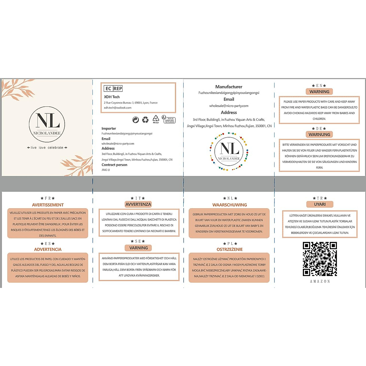 NICROLANDEE Wedding Party Decorations - 12PCS Rose Gold Vintage Floral Paper Lanterns Hanging Decorations for Engagement, Anniversary, Bridal Shower, Baby Shower, Bachelorette, Birthday Party