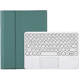 Keyboard Case for Samsung Galaxy Tab S7 FE / S7 Plus / S8+ / S8 Plus 12.4'', with S Pen Holder, 7 Color Backlit, Detachable Wireless Bluetooth Keyboard,Deep Green