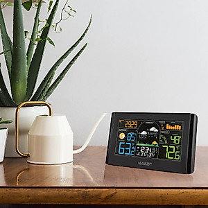 La Crosse Technology 308-27937-INT Wireless Color Weather Station with Bonus Display, Black
