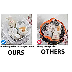 ALYER Mesh Shower Caddy Basket,Large Shower Bag Tote,Hanging Bath Toiletry Organizer with 1 Big Separated Inner Compartment and 6 Deep Outer Pockets (White)