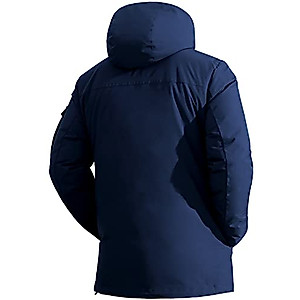 Pioneer Camp Men's Winter Coat Waterproof Fleece Lined Warm Winter Jacket with 9 Pockets Insulated Windproof Hooded Parka
