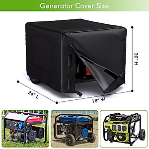 WLEAFJ Generator Cover Heavy Duty Waterproof, Universal Portable Generator Cover 24”L x 18”W x 20”H - for iGen 4500 and Predator 3500