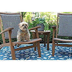 Outdoor Interiors 21250 Driftwood Wicker & Eucalyptus Lounger Lounge Chair, Drifwood Grey