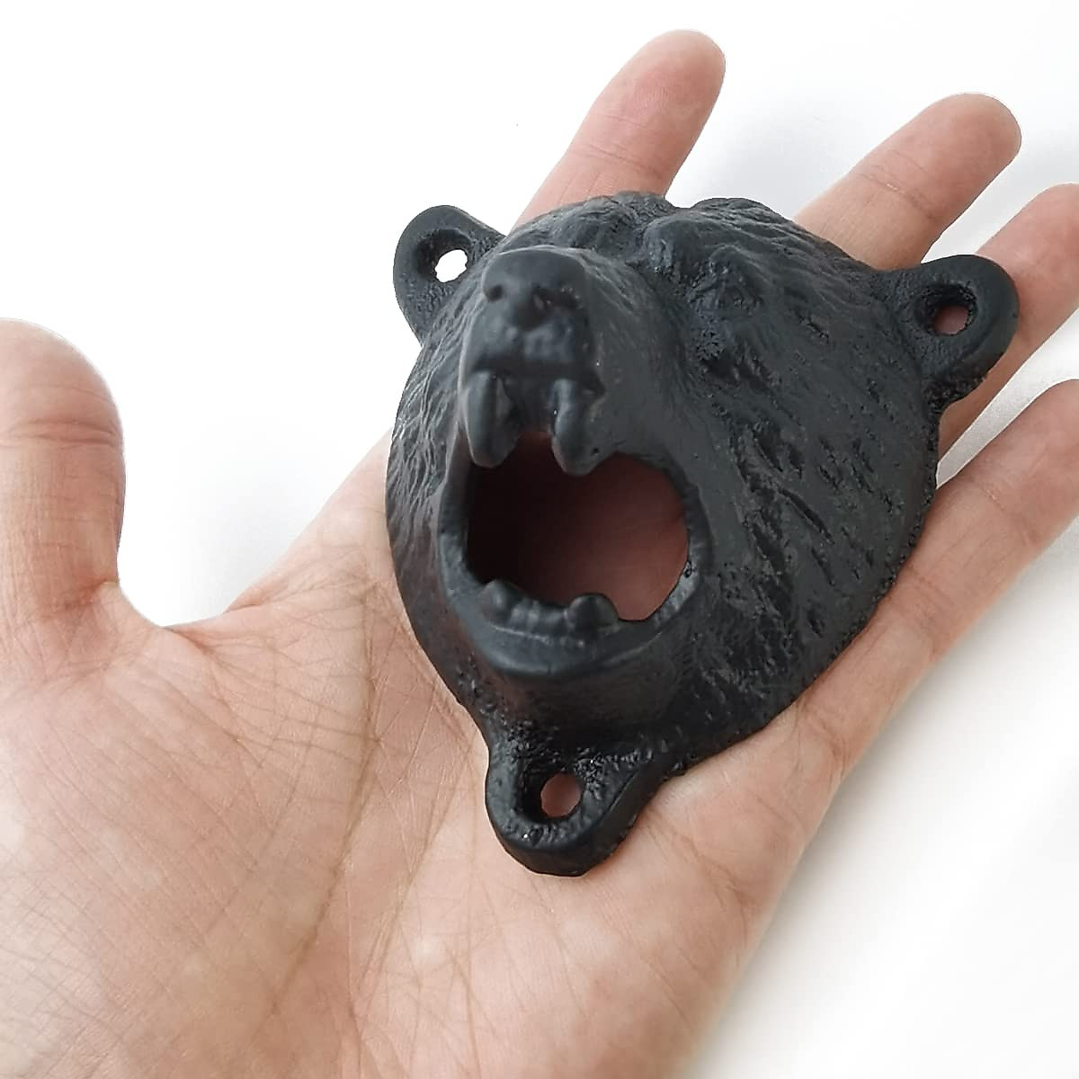 NSBELL 3PCS Cast Iron Bottle Opener Bear Vintage Wall Mount Grizzly Bite Bottle Opener