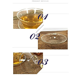 Gaiwan Tea Set, Chinese Traditional Gai Wan Cup With Lid For Infuser Oolong Tea/Puerh Tea (Glass)