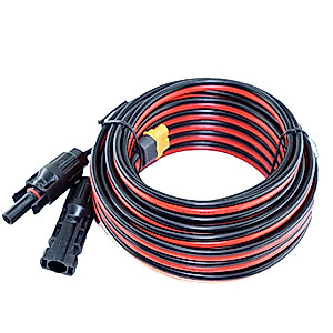 iHaospace XT60 Adapter to Solar Connector Cable 12AWG 25FT, XT60 to Solar Panel Extension Cable 12 Gauge 7.62m for Ecoflow River and Delta Series Buetti EB55 Power Station Solar Panel