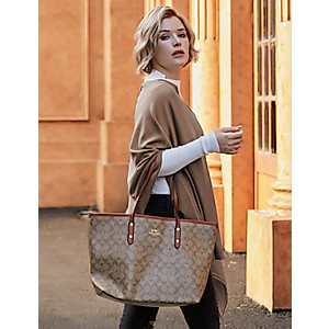 MissShorthair Women's Lightweight Knitted Scarf Poncho Sweater Cape Shawl Versatile Spring Summer Ponchos Wraps Khaki