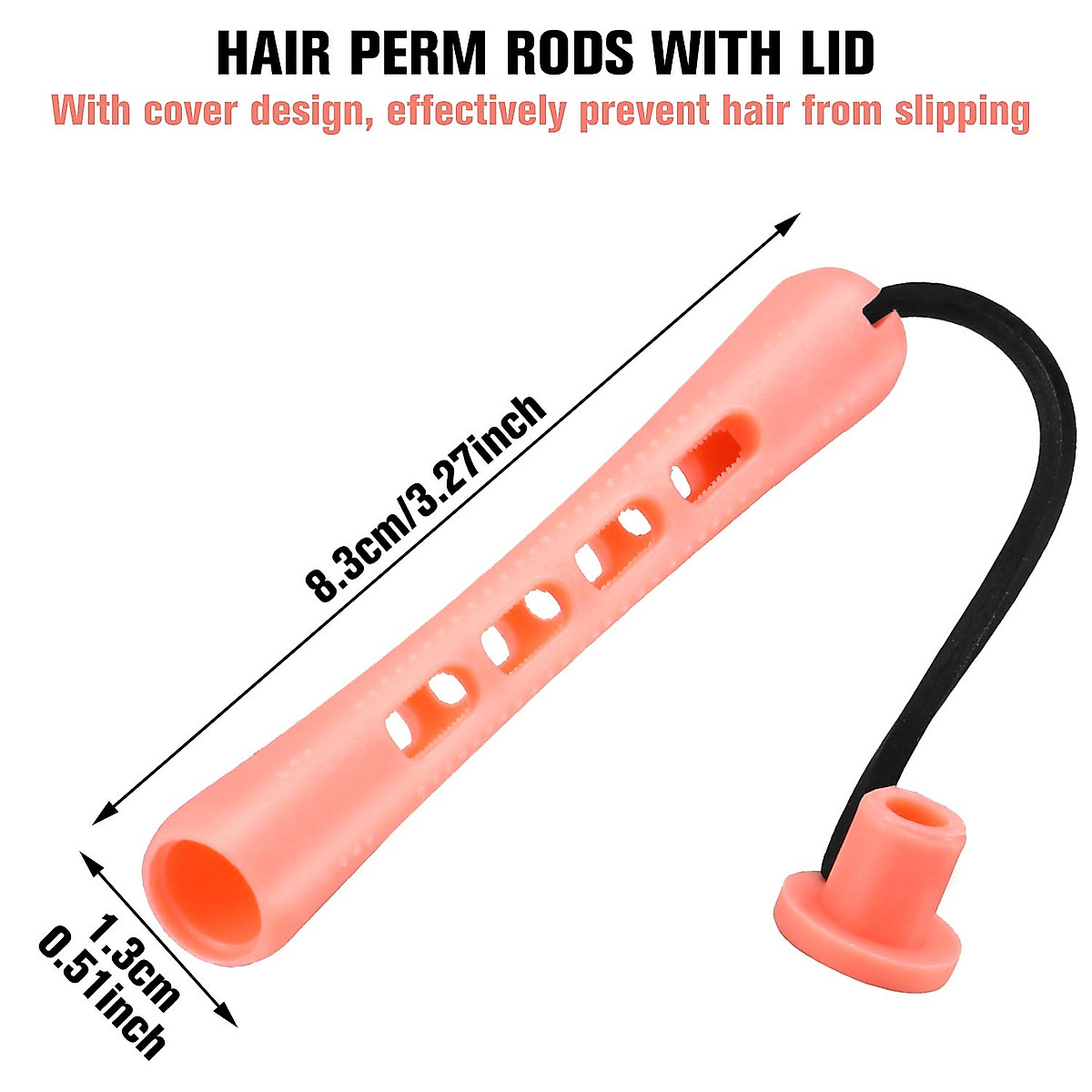 WILLBOND 60 Pcs Perm Rods for Long Hair Plastic Curl Rods Cold Wave Irons Curling Roller for Hair Styling Hairdressing Tools(0.51 Inch,Shell Pink)