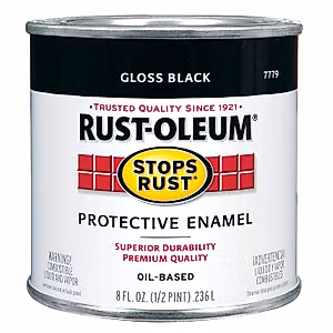Rust-Oleum 1/2 pt Brands 7779730 Black Stops Rust Protective Enamel, Gloss
