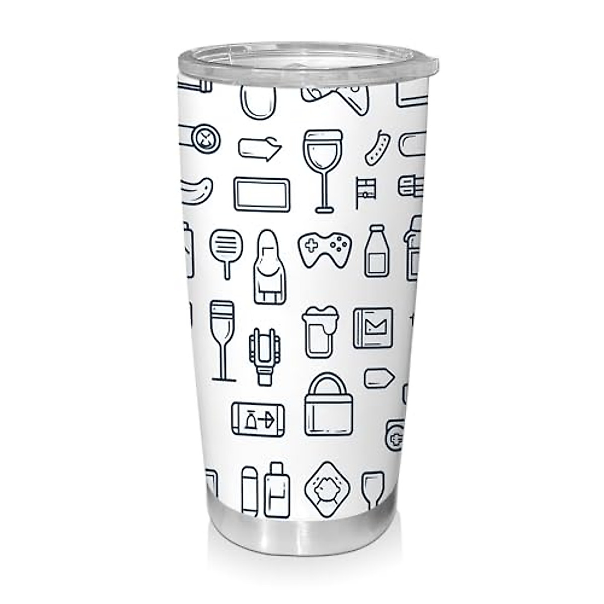 FOCIUZTA 20oz Playful Gaming Pattern Tumbler with Lid, Travel Coffee Cup, Ideal for Easter, Gaming Enthusiast, Mother Day, and Birthday Gifts