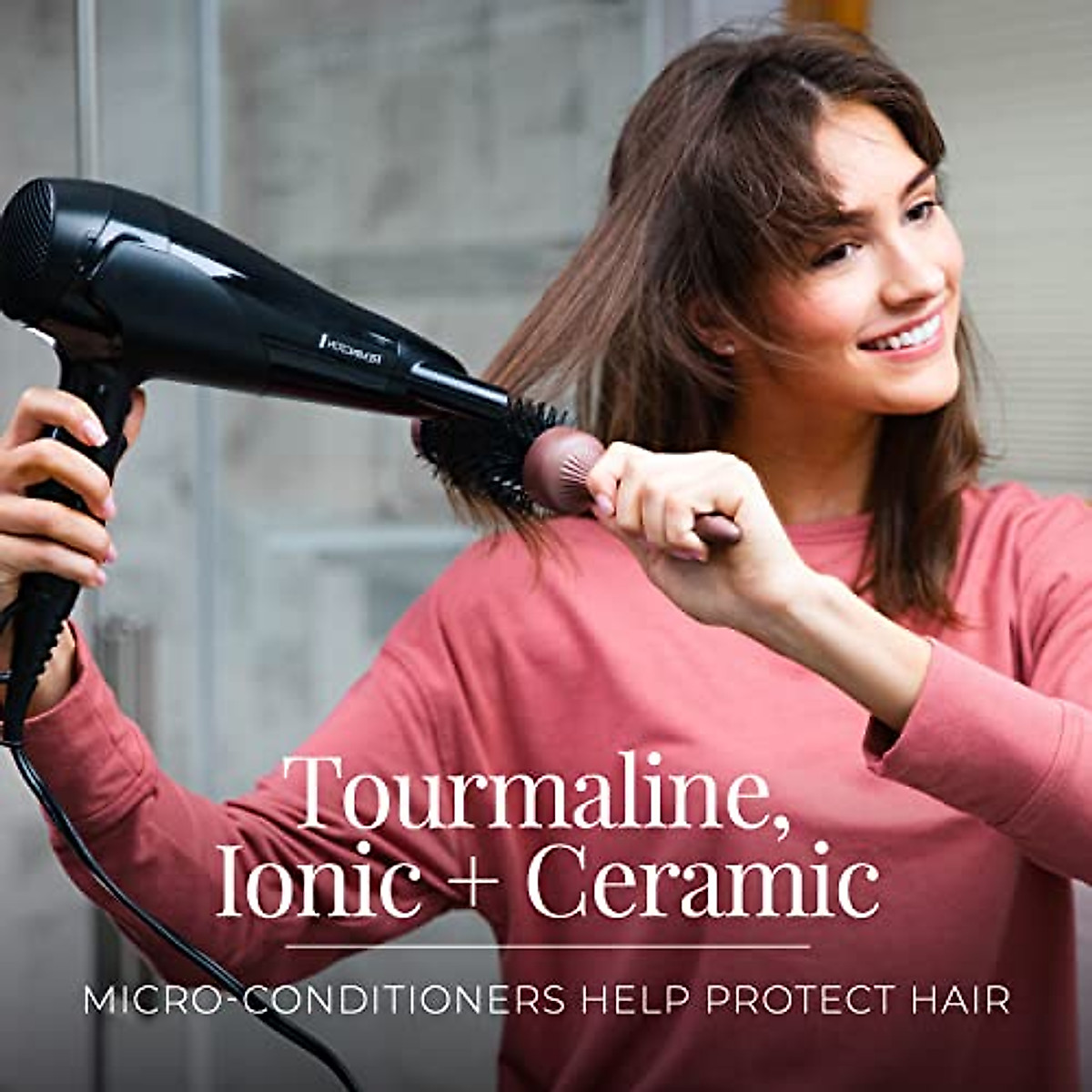 Remington D3190 Damage Protection Hair Dryer with Ceramic + Ionic + Tourmaline Technology, Black, 3 Piece Set, 1 Count (Pack of 1)