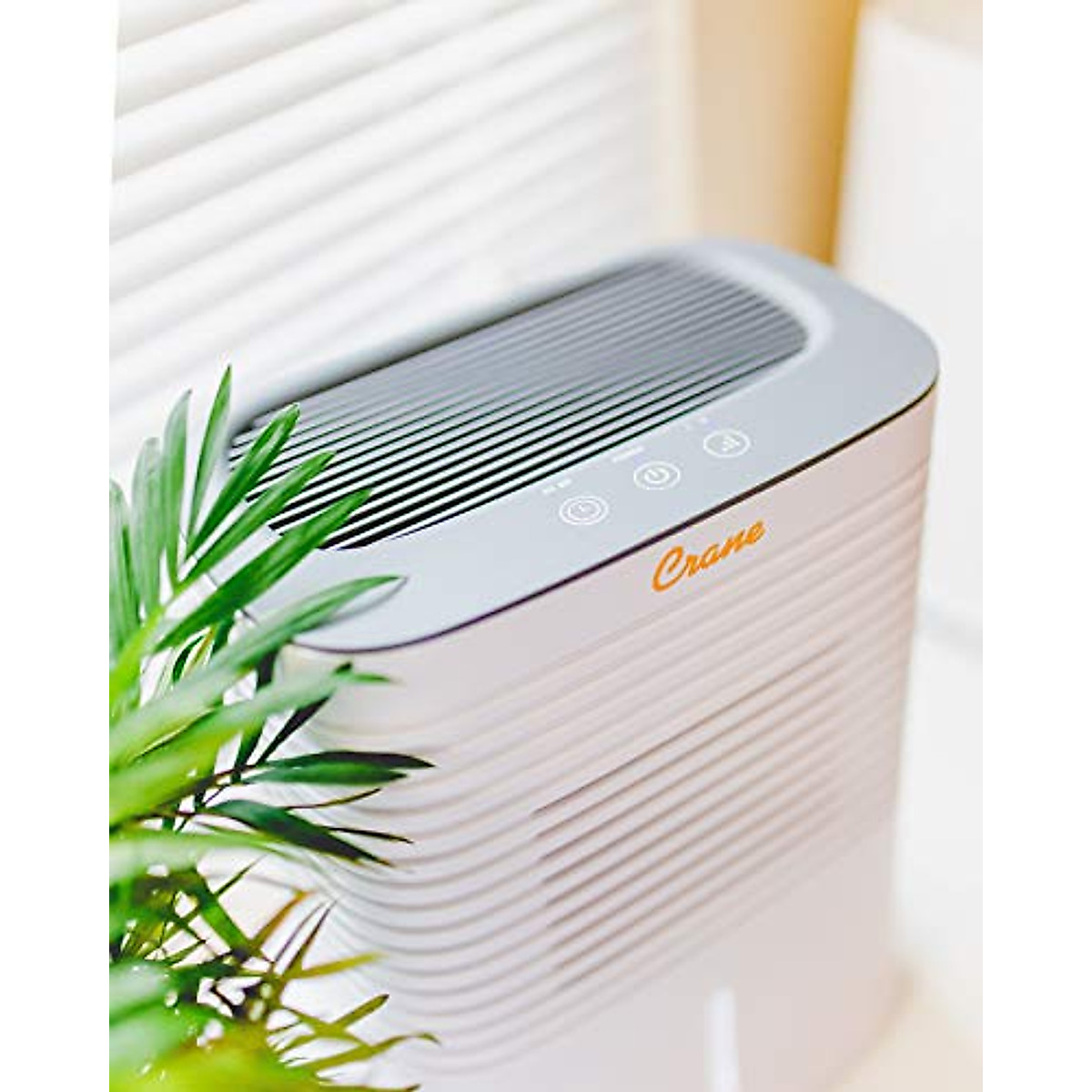 Crane Dehumidifier, Compact Portable Design, Effective Moisture Removal up to 300 Sq. Feet, 0.5 Gallon – 2 Liter Water Tank, White