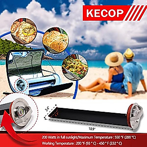 Portable Solar Oven BBQ Cooker, Solar Stove Cooker with 4.5L Large Capacity, Solar Oven Sun Cooker Foldable Camping Stove with Thermometer for Outdoor Camping Backpacking Hiking Familiy Party