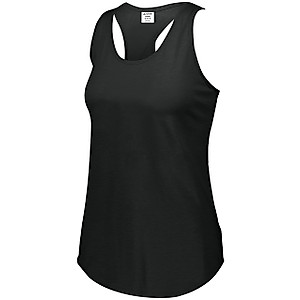 Augusta Sportswear Womens Lux Tri-blend Tank, Black Heather, 2XL