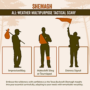 Texas Bushcraft Tactical Shemagh - Authentic Keffiyeh 100% Cotton for your Camping, Hiking and Backpacking Gear(Coyote Brown)