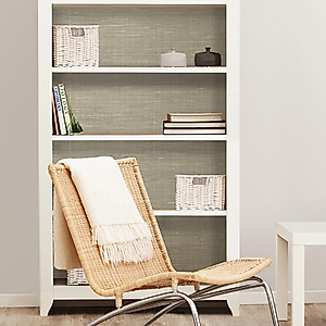 NuWallpaper NUS2215 Wheat Grasscloth Peel & Stick Wallpaper, Neutral