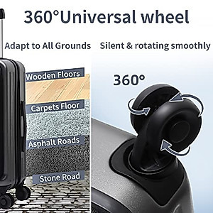 TydeCkare Luggage Sets 3 Piece (20/24/28) ABS+PC Suitcase Hardshell Lightweight Carry Ons with TSA Lock & Spinner Silent Wheels, Convenient for Trips, Gray