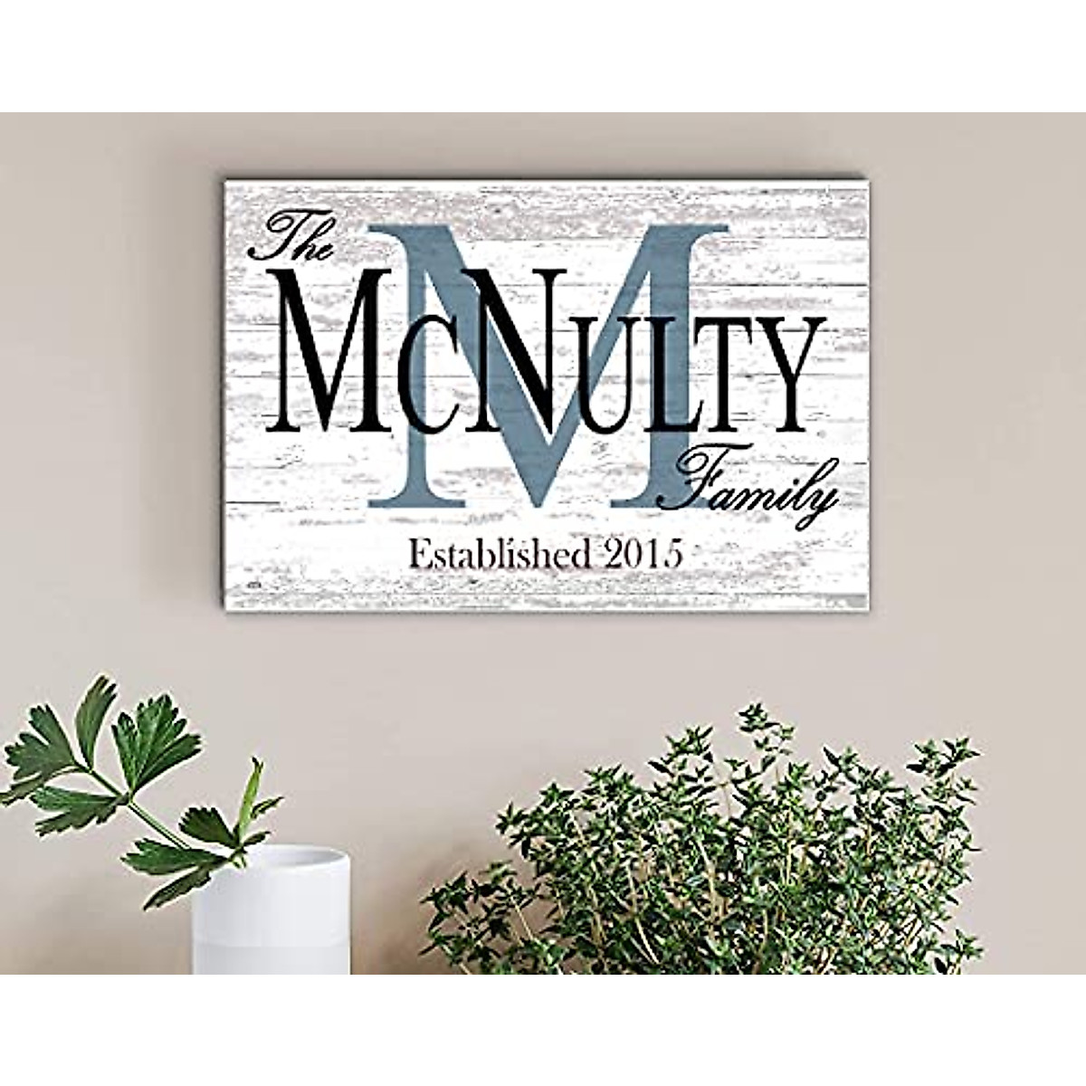 Family Name Sign PERSONALIZED Wedding Gift For Couple Monogram Established Custom Wall Decor EST. Date