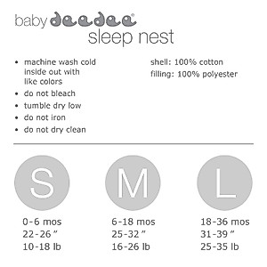baby deedee Sleep Nest Warm Baby Sleeping Bag fits Newborns and Infants, Gray Lagoon, Medium (6-18 Month)