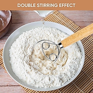 Danish Dough Whisk - Bread Whisk, Dutch Whisk for Dough, With Dough Scraper Bread Cutter, Bread Lame Dough Scoring Tool + 5 Blades and Case, Bread Making Tools