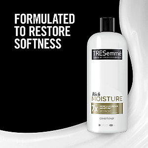 TRESemmé Shampoo and Conditioner Rich Moisture Set Deep Conditioner with Vitamin E for Dry, Damaged Hair, Hair Care with Vitamins and Biotin Shampoo, 56 Fl Oz (Set), Pack of 3, 8.0 Count