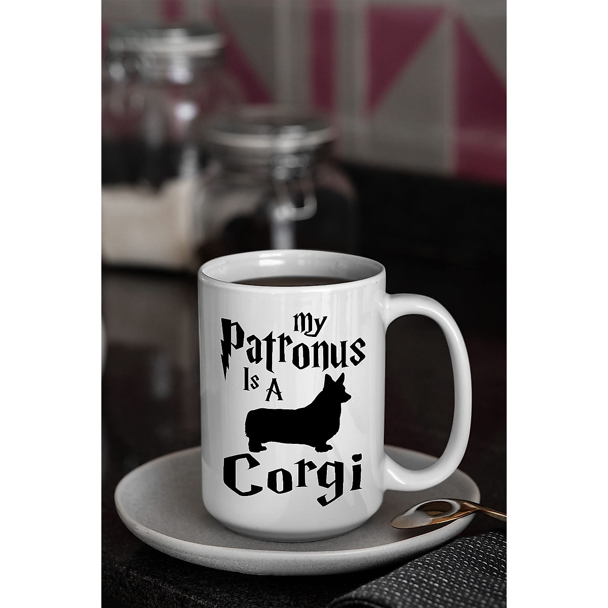 Corgi Coffee Mug, My Patronus Is A Corgi, Dog Groomer Gift, Gift for Dog Groomer, Dog Mom, Dog Dad, Birthday Halloween Christmas Thanksgiving Gift For Dog Lovers