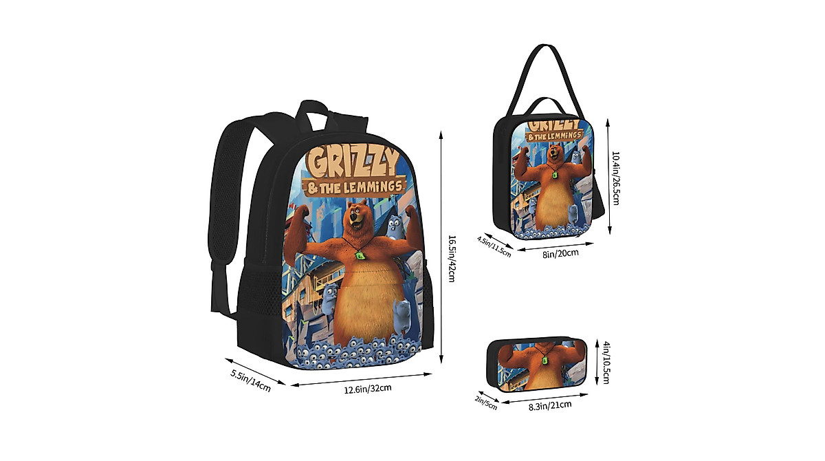 ORPJXIO Anime Backpack Set for Travel & Work - 3 Pieces