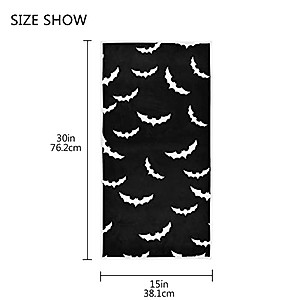 Anyangquji Bats Halloween Goth Hand Towels Soft Absorbent Bath Large Hand Towels for Bathroom Kitchen Hotel Spa Hand Towels 15"X30"