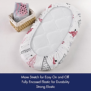 Soarwg Kids Bassinet Sheets, Bassinet Sheets for Baby Boy and Girl, Bassinet Sheet Neutral, Fit for Rectangle, Round, Oval, Hourglass Mattress, Flexible for Different Bassinet Pad/Mattress 2 Pack