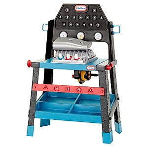 Little Tikes 2-in-1 Buildin' to Learn Motor/Wood Shop Auto and Wood Workshop with 50+ Realistic Accessories Kids 3+