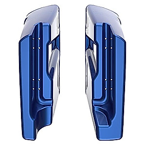 Advanblack 2 Into 1 4.5" Extended Stretched Saddlebags w/Security Knobs with Pin Stripes Fits for H-D Touring 2014-2022 Road King Electra Road Street Glide Ultra Classic