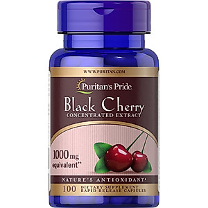 Puritan's Pride Black Cherry Extract 1000mg, 100 Count (19373)