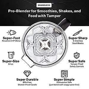 Professional Blender for Kitchen - 9-Speed Blender for Shakes and Smoothies, Nut Butters, Soups, Dips, Hummus, Milks - Versatile Kitchen Appliance with 2 HP Motor - 64oz BPA-Free Tritan Blender Carafe