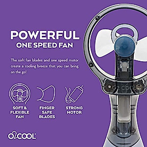 O2COOL Deluxe Handheld Battery Powered Water Misting Fan (Grey)
