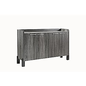 ICE ARMOR 99ID182337 62" W Sideboard Large Dining Server Cupboard 4 Door Buffet Console Table with Storage Cabinets in Distressed Black Finish, 182337-distressed Grey