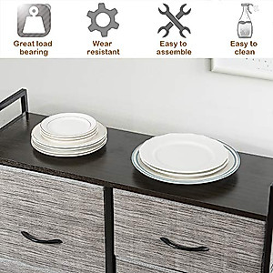 Nightcore Portable Clothing Rack, Freestanding Clothes Closet Organizers with 5 Storage Boxes, Fabric Drawers with Garment Rack for Bedroom Living Room Cloakroom