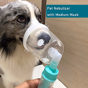 Lying Down Nebulizer Cup and Inhaler Mask for Cats and Small Dogs, Oxygen Mask for Pets (No Nebulizer Device) (M)