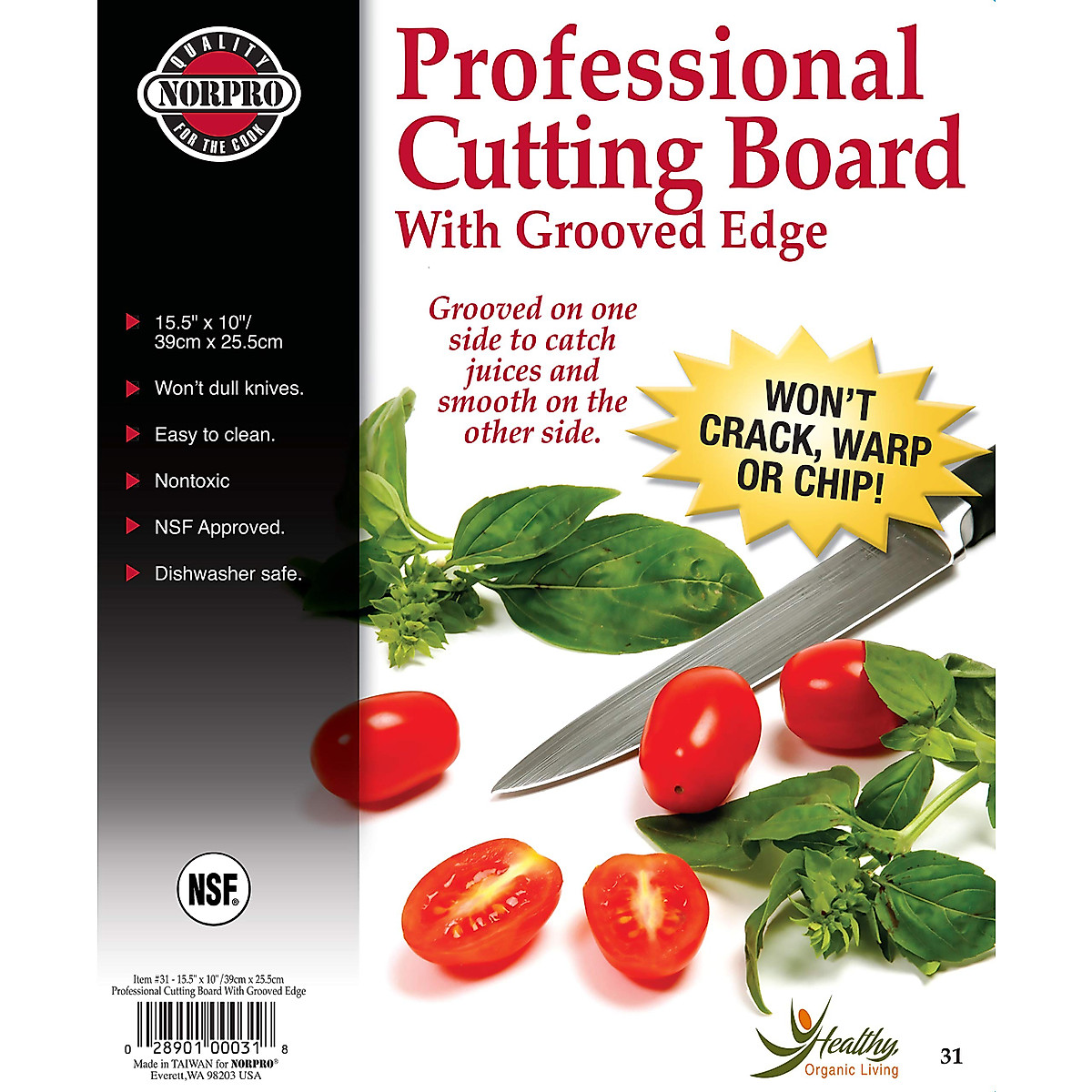 Norpro Professional Cutting Board, 15.5 in x 10 in