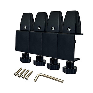 JSFURN Sneeze Guard Support Clamps 4 pcs, Adjustable Office Partition Clamp, Acrylic Desk Divider Clamps, Plexiglass Partition Clips, Aluminum Privacy Panel Clips, Punch-Free Partition Clips (Black)