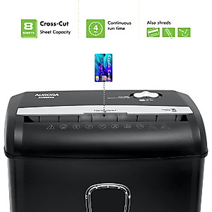 Aurora 8-Sheet Crosscut Paper and Credit Card Shredder, Security P-4