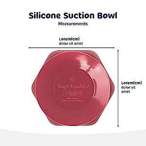 Tiny Twinkle Silicone Suction Bowls Set with lids for Baby and Toddler - 100% Silicone - BPA Free - Microwave Safe - Suction Bowls For Baby, Snack Containers For Toddlers (Rose, Burgundy, 2 Pack)