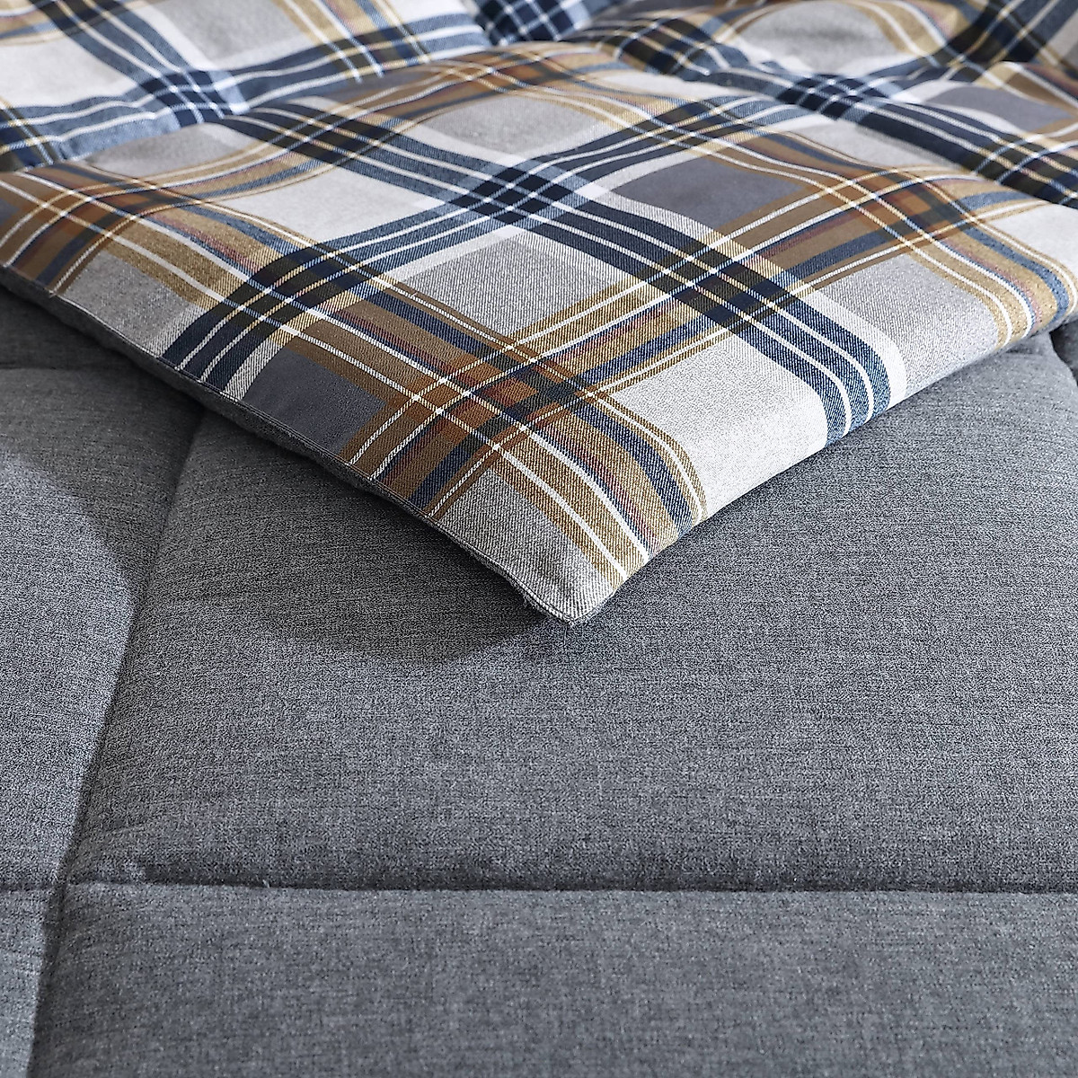 Eddie Bauer - Queen Duvet Cover Set, Reversible Bedding with Matching Shams, Stain Resistant Home Decor (Richmond Grey, Queen)