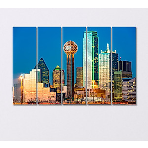 Dallas Skyline at Sunset USA Canvas Print 1 Panel / 36x24 inches