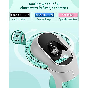 LabelCreate Embossing Label Maker Machine with Tapes, 3D Embosser Protable Handheld Label Machine, E975 Embosser Label Maker with 6 Rolls Embossing Label Tapes -Green